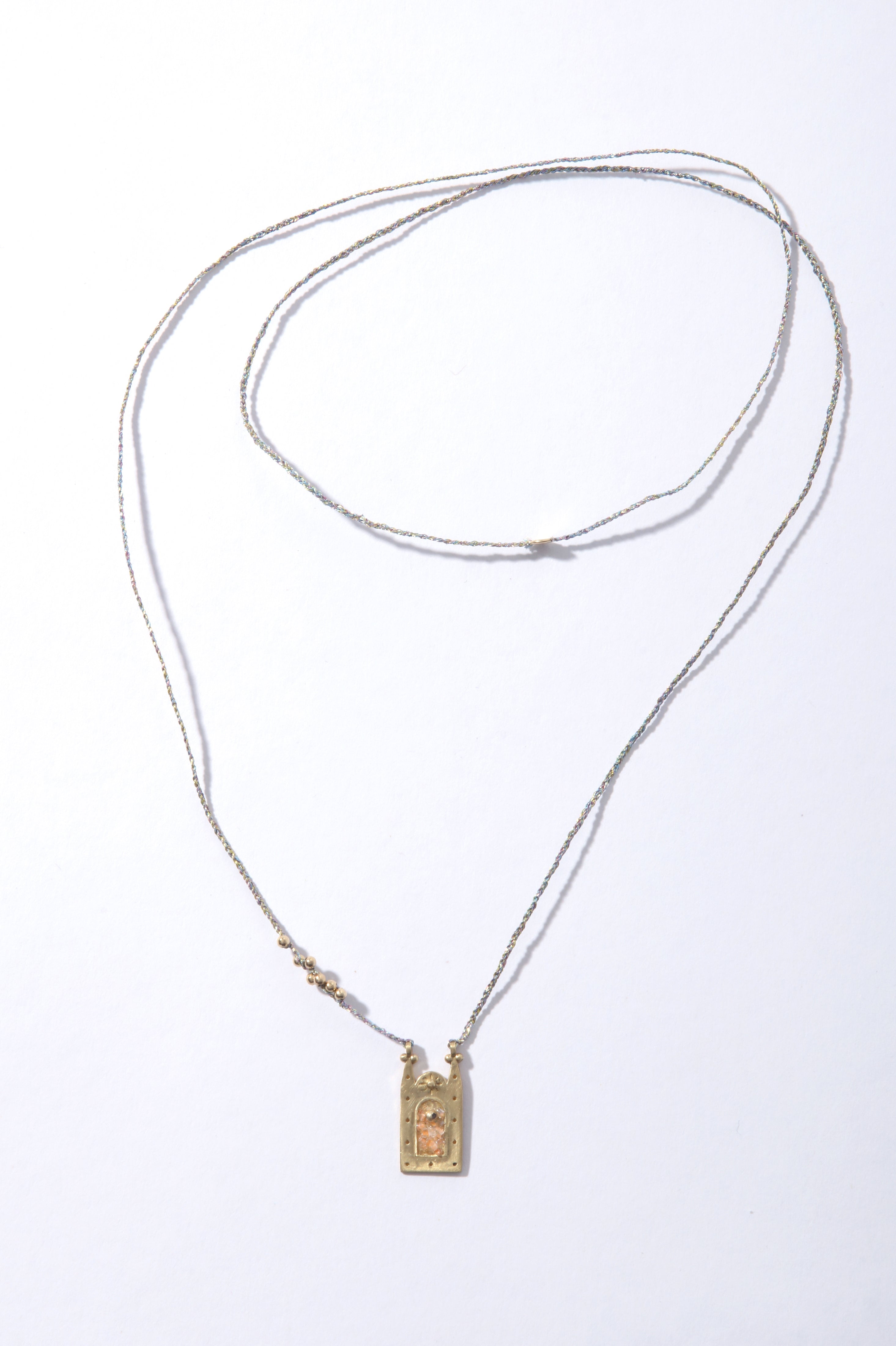 Phoenix Necklace - Frame on Metallic String – Iwona Ludyga Design