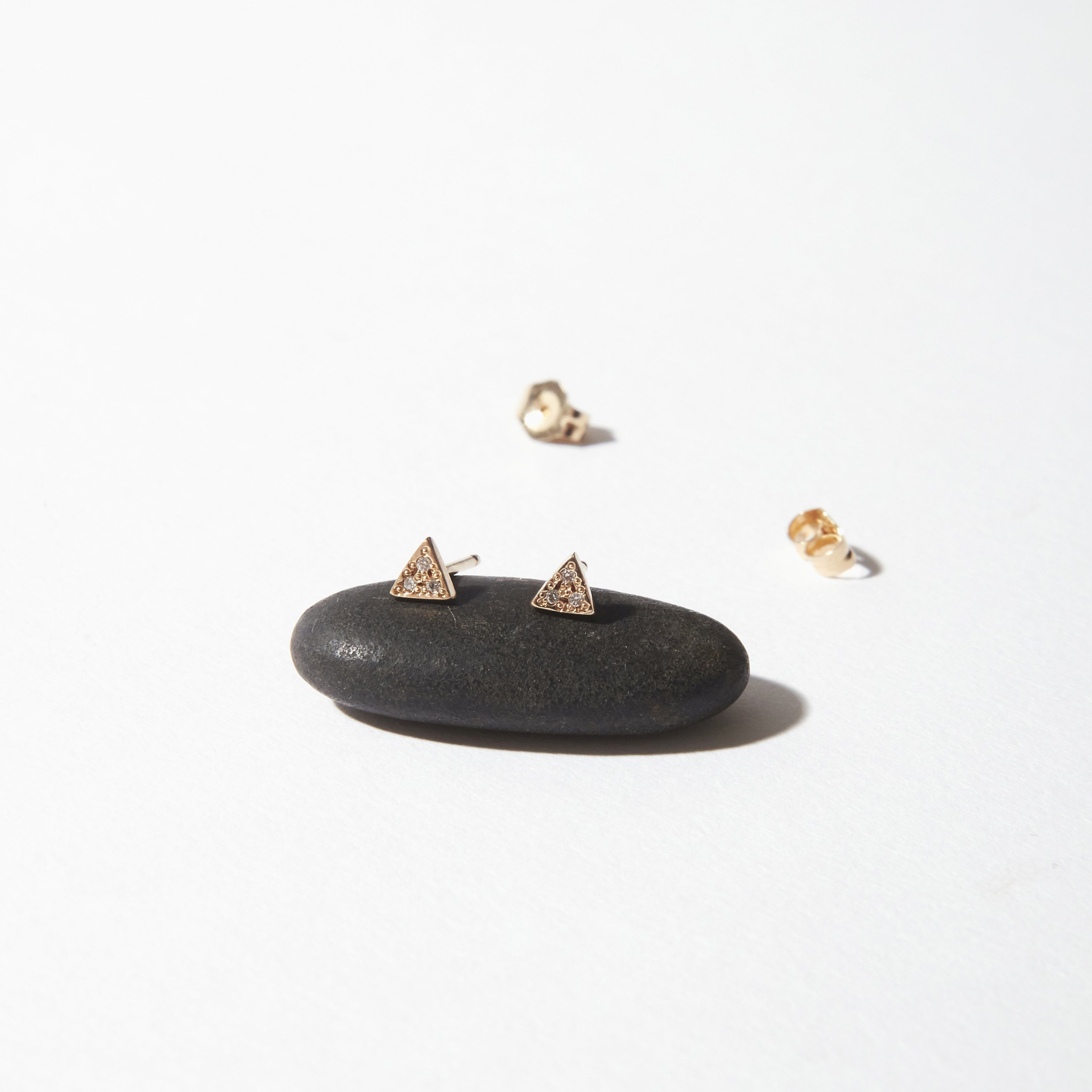 Drift 14K Pave Diamond Triangle Studs – Iwona Ludyga Design